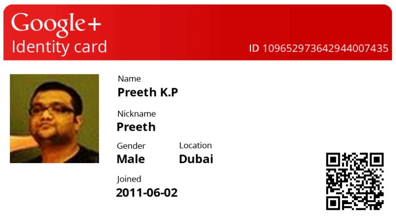 Create your own Google+ ID card