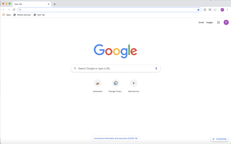 The easiest way to change the time on the Google Chrome Browser