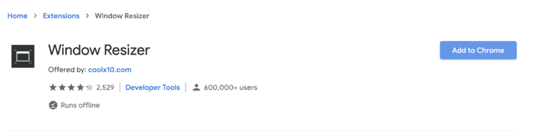How to resize browser window on Chrome