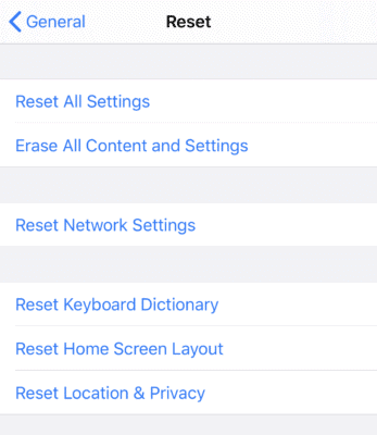 The 6 Reset options explained for the iPhone