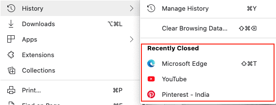 How to restore closed tabs on Microsoft Edge