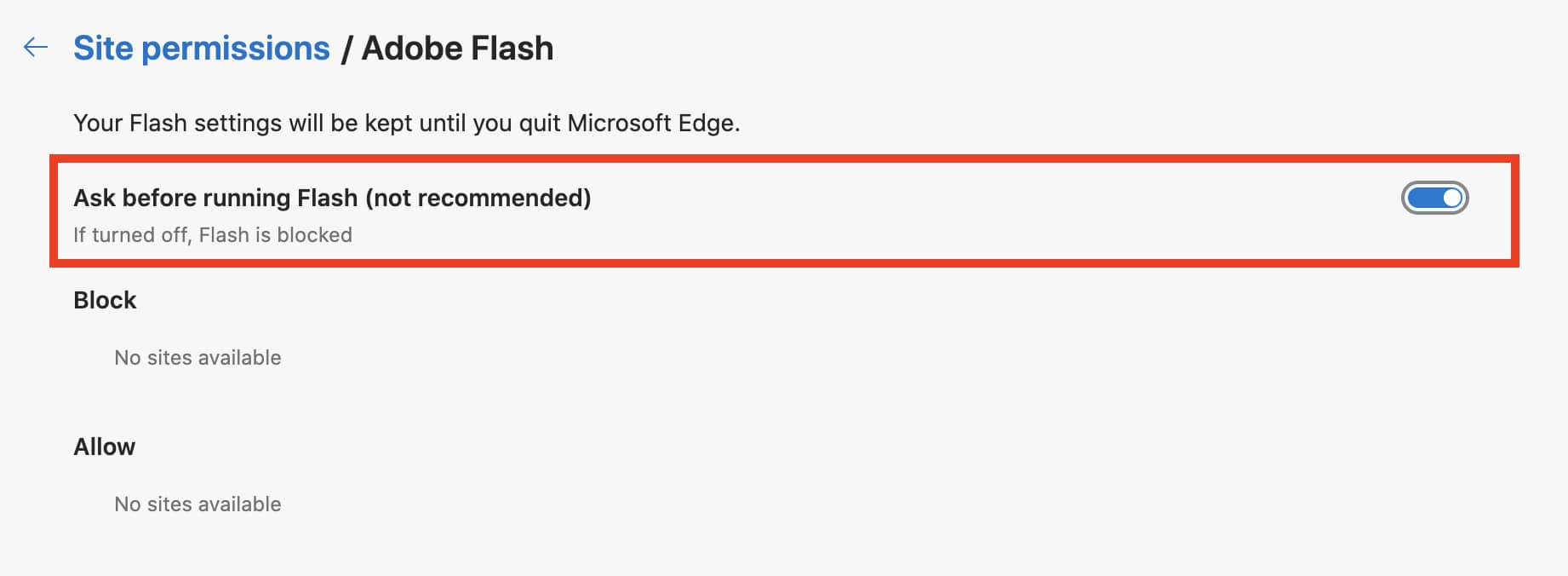 How to enable Flash on Microsoft Edge