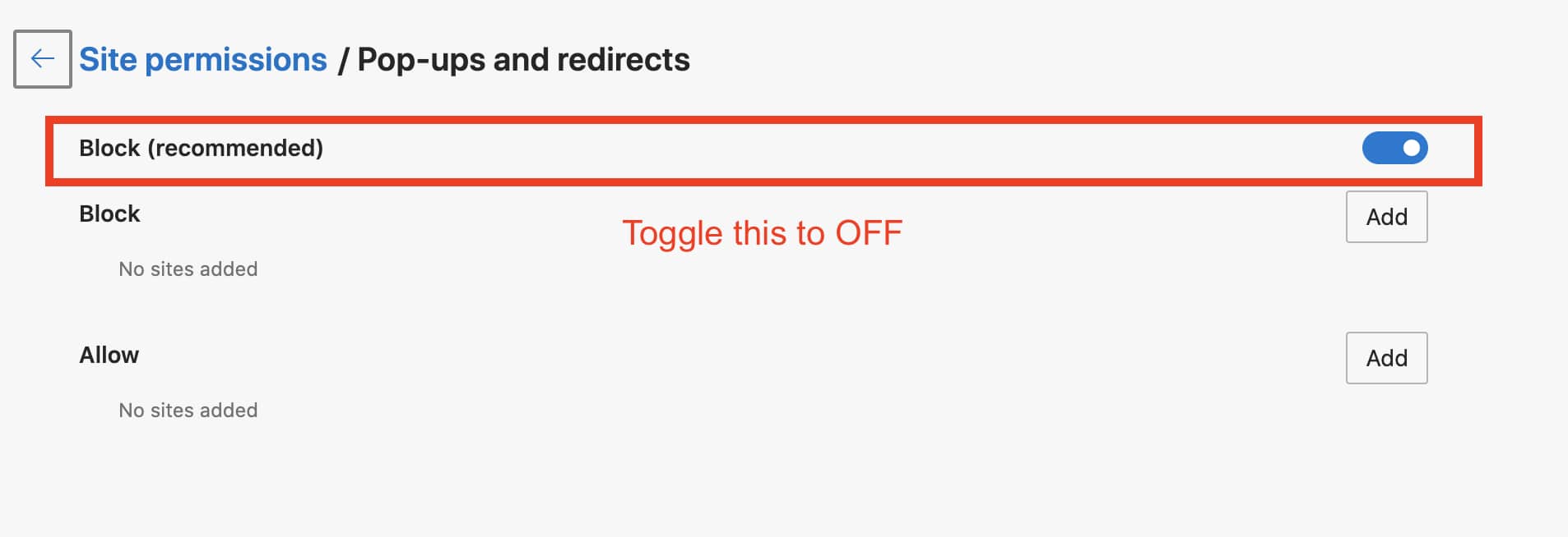 How to disable pop-up blocker on Microsoft Edge
