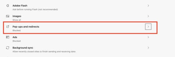 How to disable pop-up blocker on Microsoft Edge