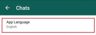 How to change the language on Whatsapp