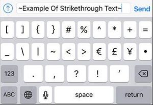 How to strike through text in Whatsapp
