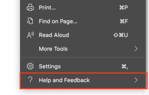 How to use the Microsoft Edge Help section