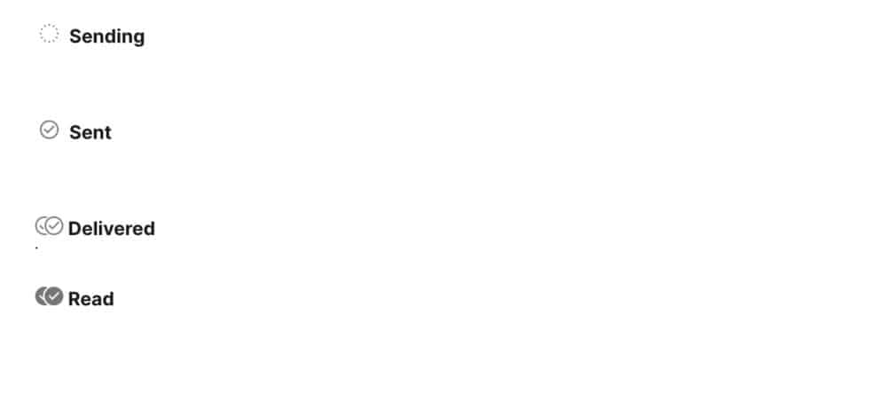 What are the different message delivery status icons on the Signal ...