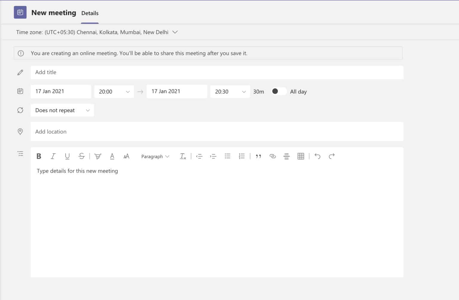 The step by step guide to set up a meeting on Microsoft Teams