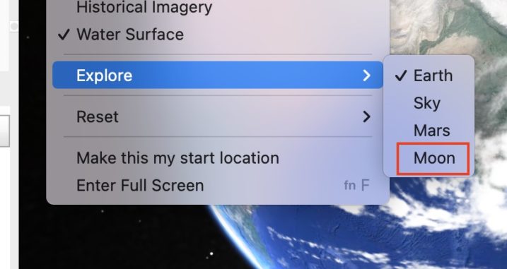How to take a virtual tour of the Moon using Google Earth