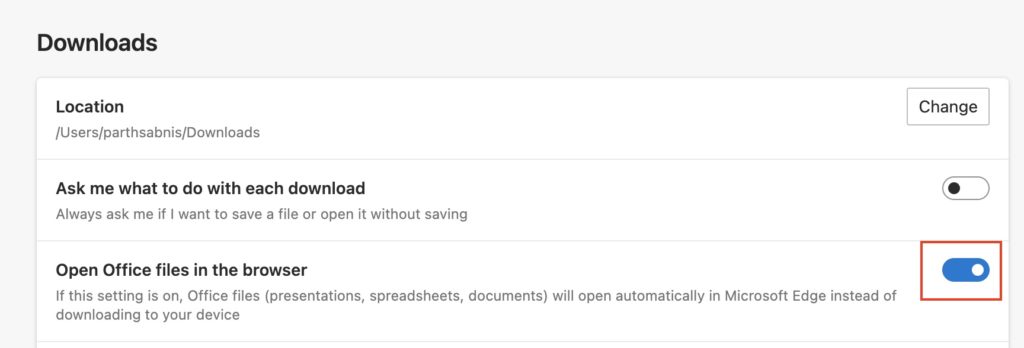 How to open downloaded documents within Microsoft Edge