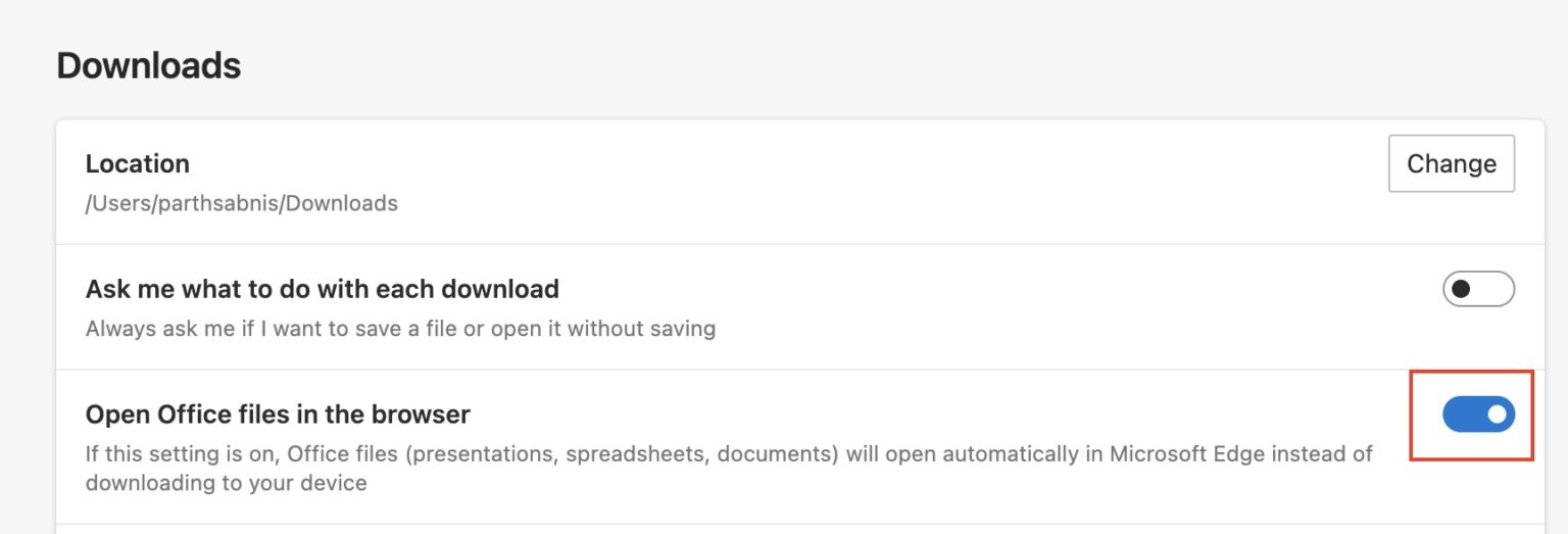 How to open downloaded documents within Microsoft Edge