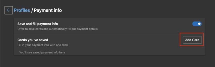 This is how you can save your payment info on Microsoft Edge