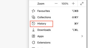 How to view the browsing history on Microsoft Edge
