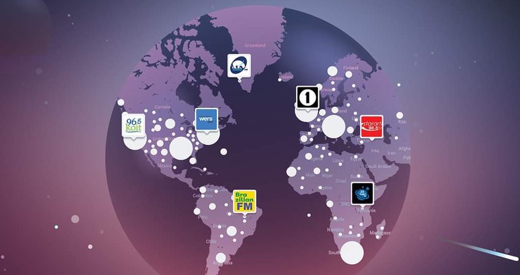 TuneIn’s “Explorer” feature offers an interactive map of the world’s radio stations